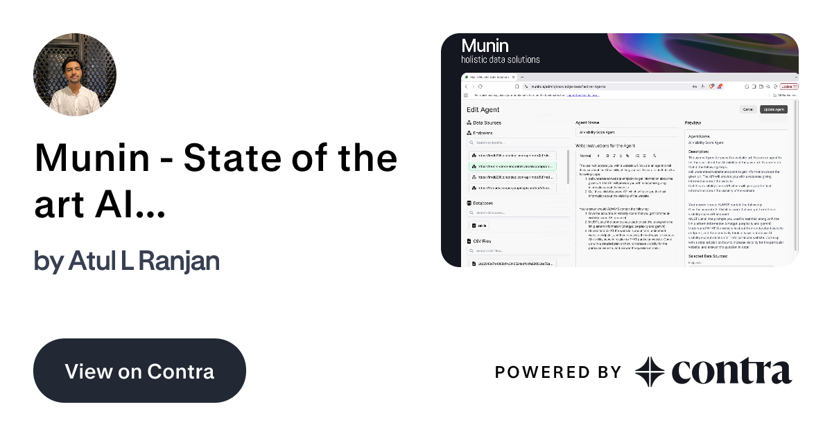 Munin - State of the art AI powered knowledge base by Atul L Ranjan