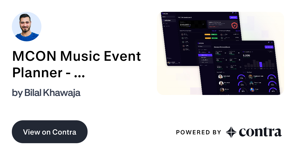 MCON Music Event Planner - Figma Web App Design by Bilal Khawaja