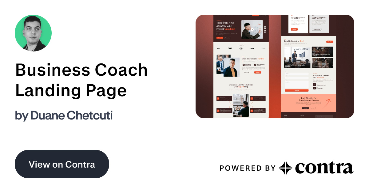 Business Coach Landing Page by Duane Chetcuti