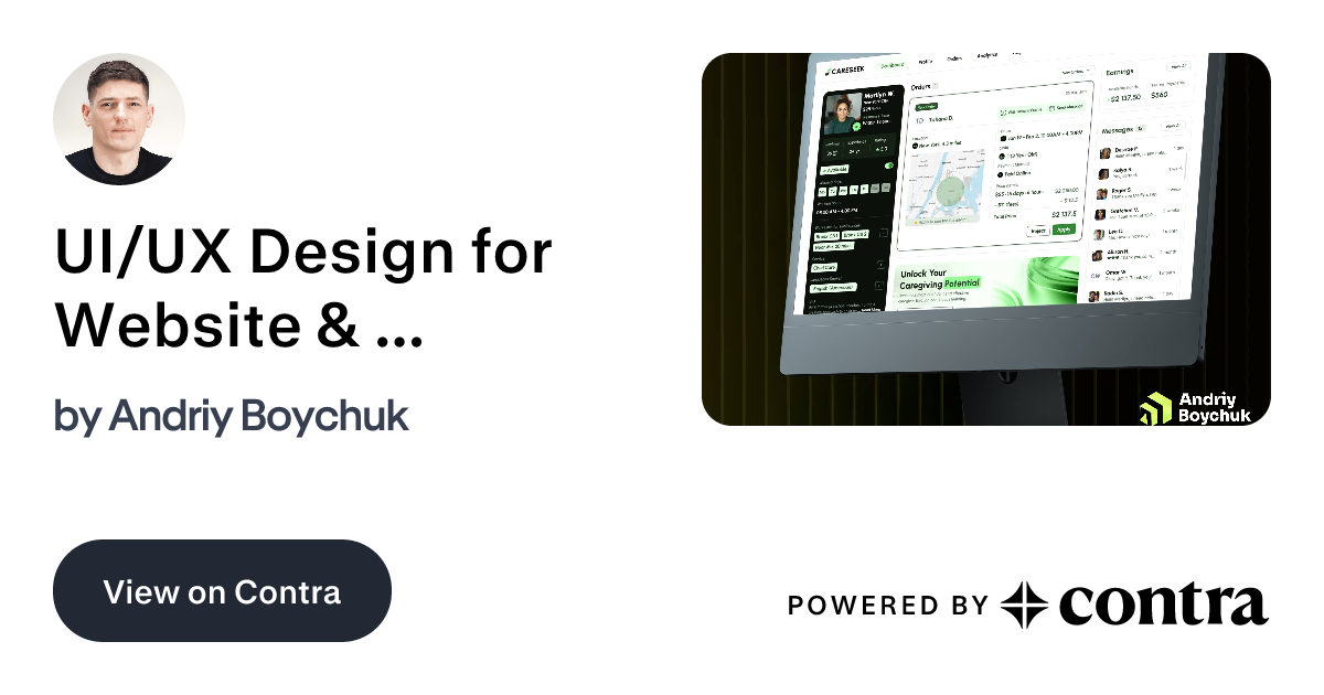 UI/UX Design for Website & Web App (Caregiver Platform) by Andriy Boychuk
