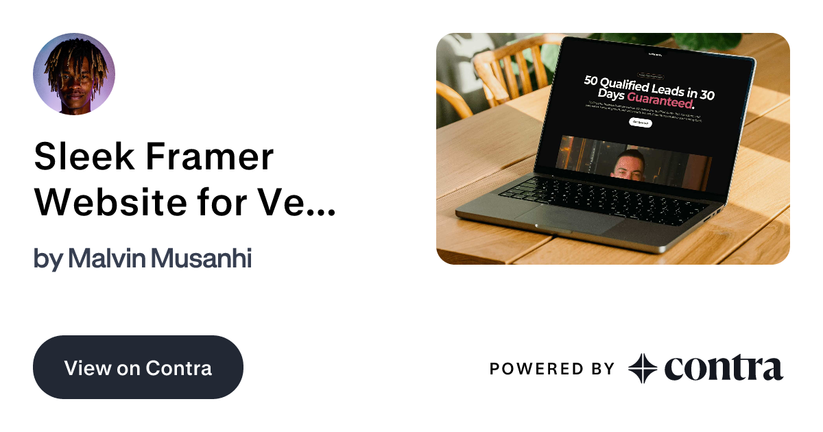Sleek Framer Website for Veckflow – Designed to Convert by Malvin Musanhi
