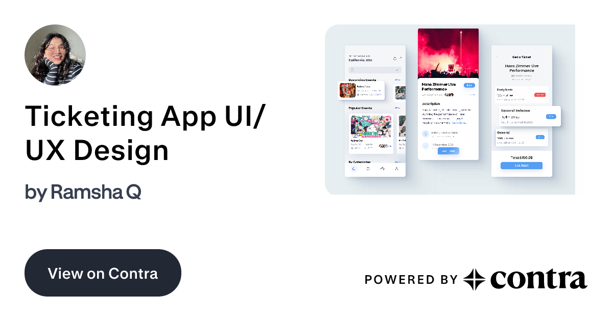 Ticketing App UI/UX Design by Ramsha Q