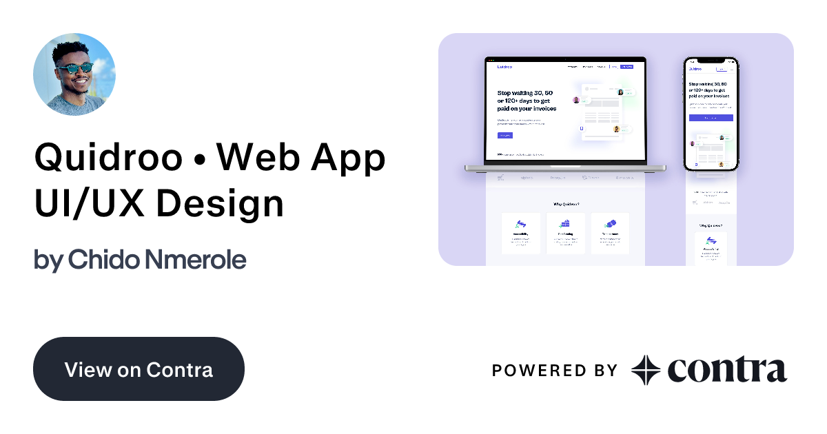 Quidroo • Web App UI/UX Design by Chido Nmerole