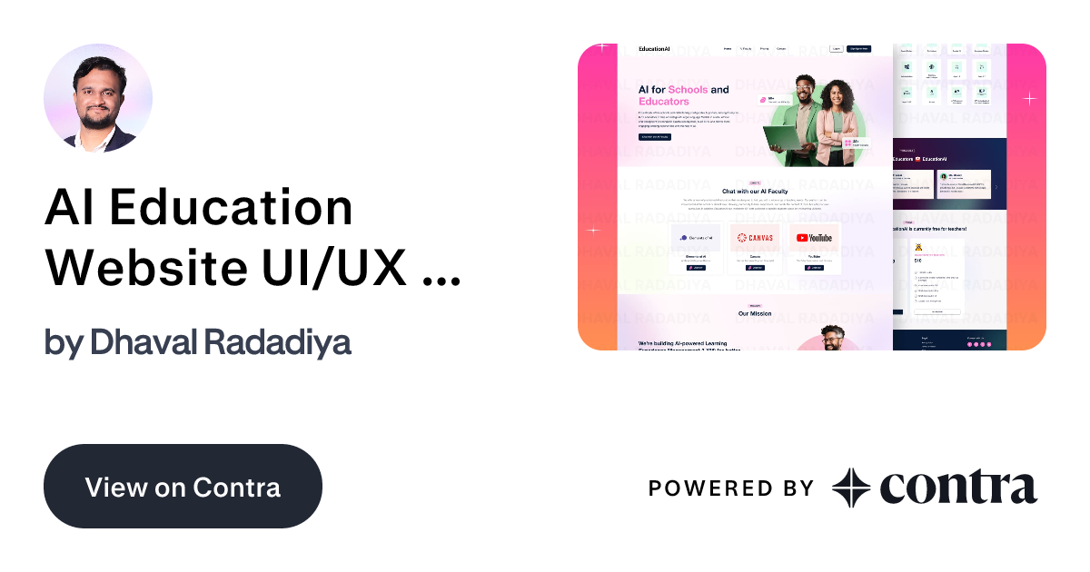 AI Education Website UI/UX Design by Dhaval Radadiya