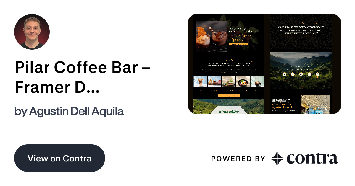Pilar Coffee Bar – Framer Development by Agustin Dell Aquila