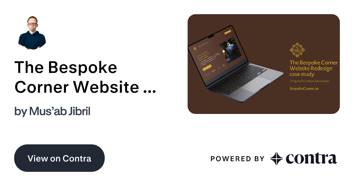 The Bespoke Corner Website Redesign by Mus’ab Jibril