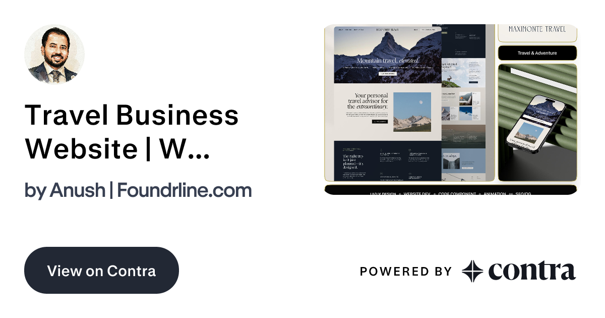 Travel Business Website | Web Dev + Custom Component by Anush | 🏈 Texas ...
