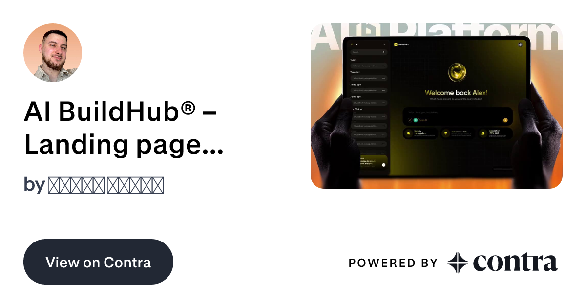 AI BuildHub® – Landing page/SaaS platform & UI/UX Design by Вадим Крупа