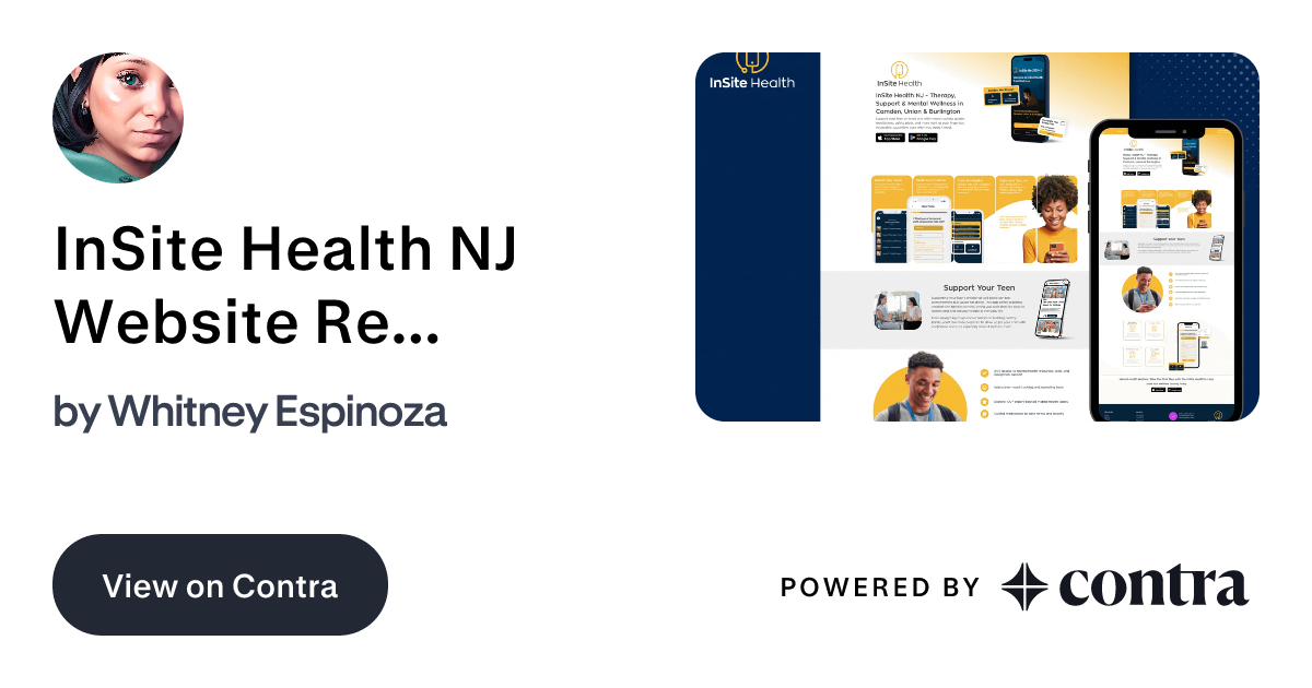 InSite Health NJ Website Redesign for App Launch by Whitney Espinoza