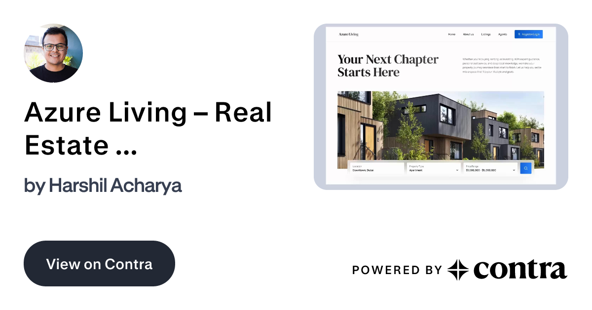 Azure Living – Real Estate Website Design by Harshil Acharya