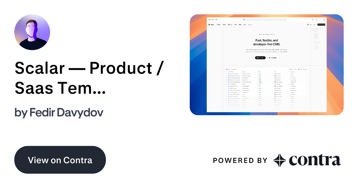 Scalar — Product / Saas Template Design by Fedir Davydov