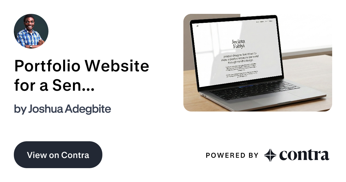Portfolio Website for a Senior Product Designer by Joshua Adegbite