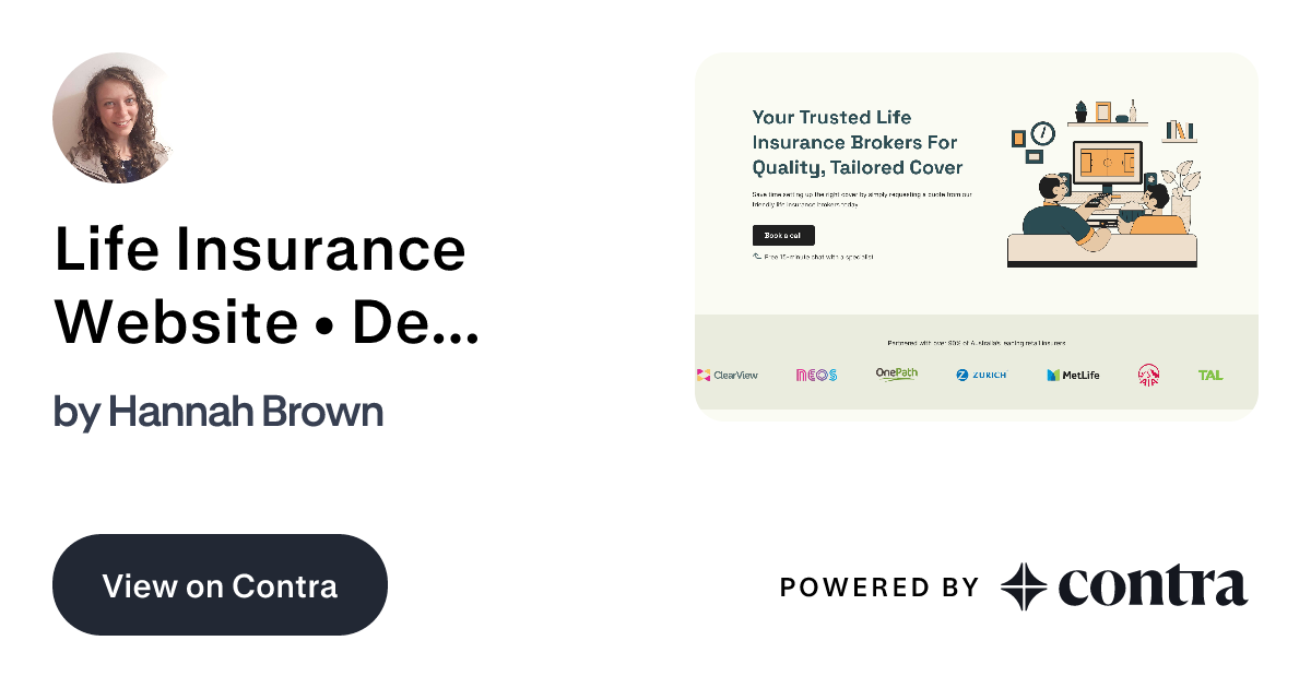 Life Insurance Website • Design by Hannah Brown