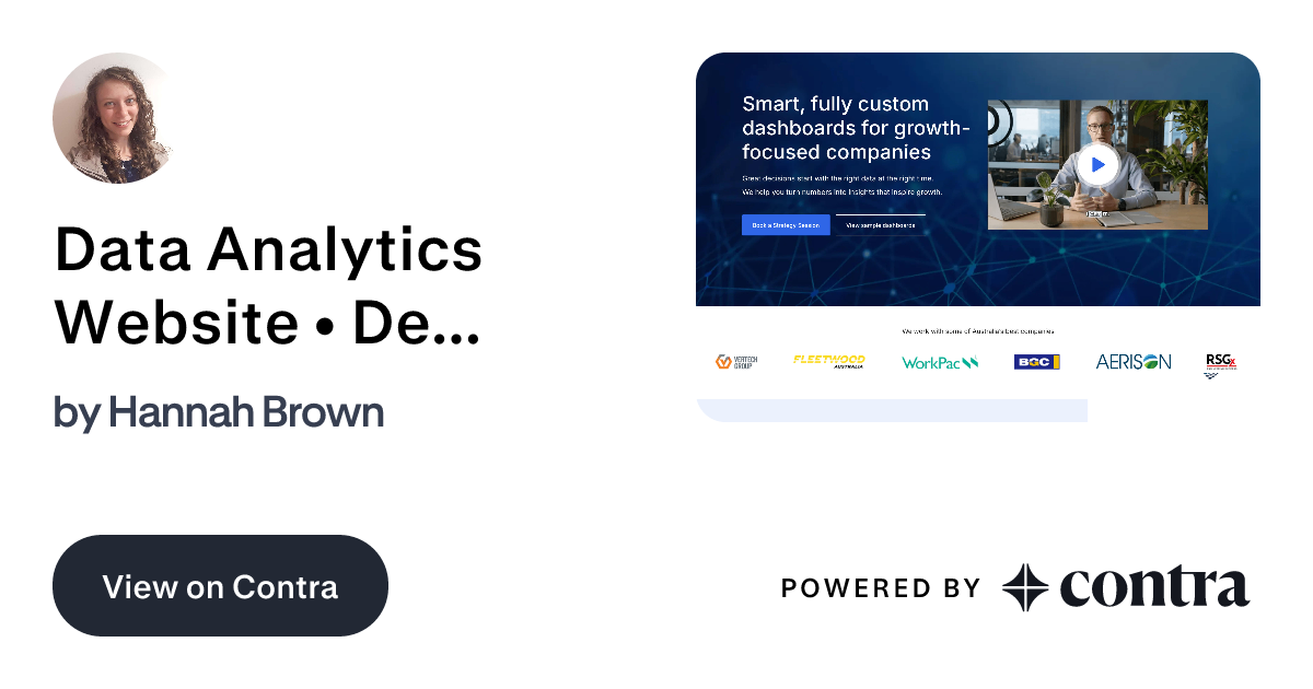 Data Analytics Website • Design by Hannah Brown