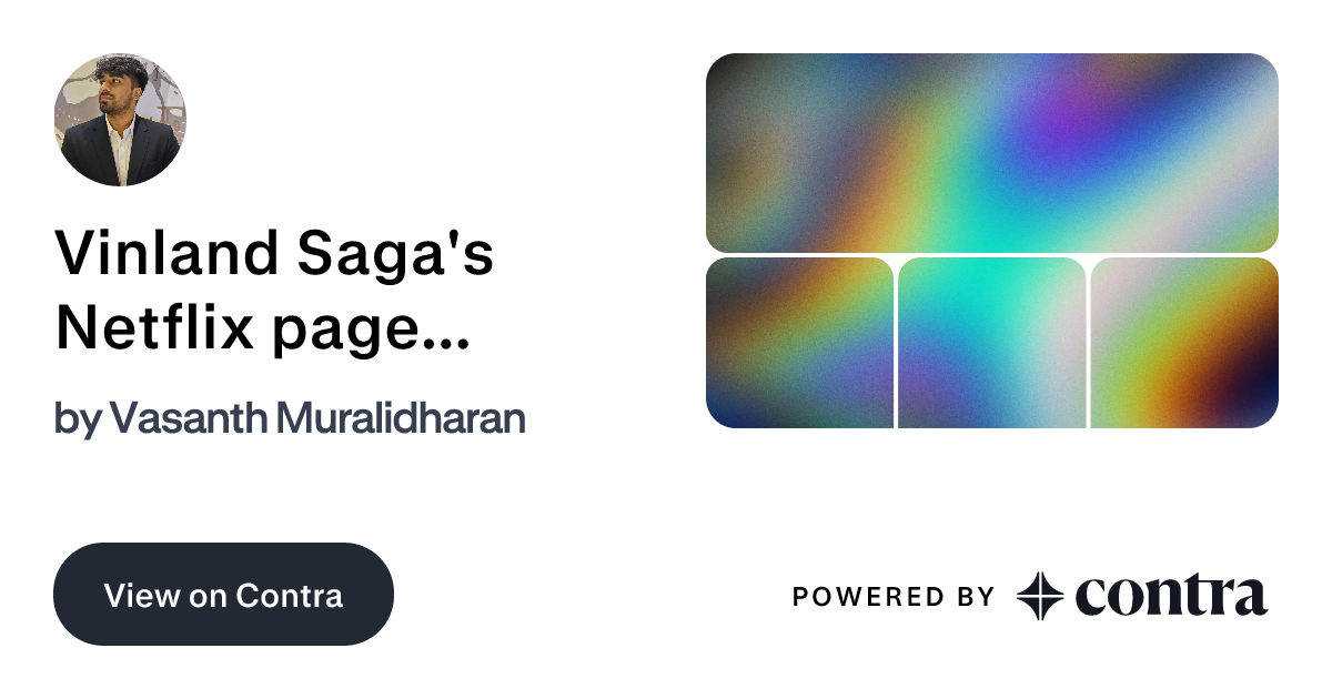 Vinland Saga's Netflix page Reimagined [Design + Development by Vasanth Muralidharan