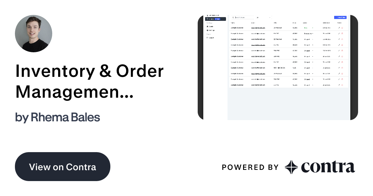 Inventory & Order Management System by Rhema Bales