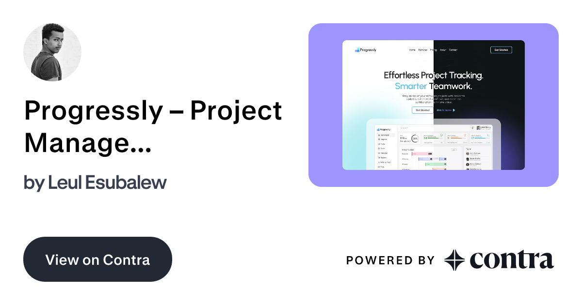 Progressly – Project Management Landing Page by Leul Esubalew