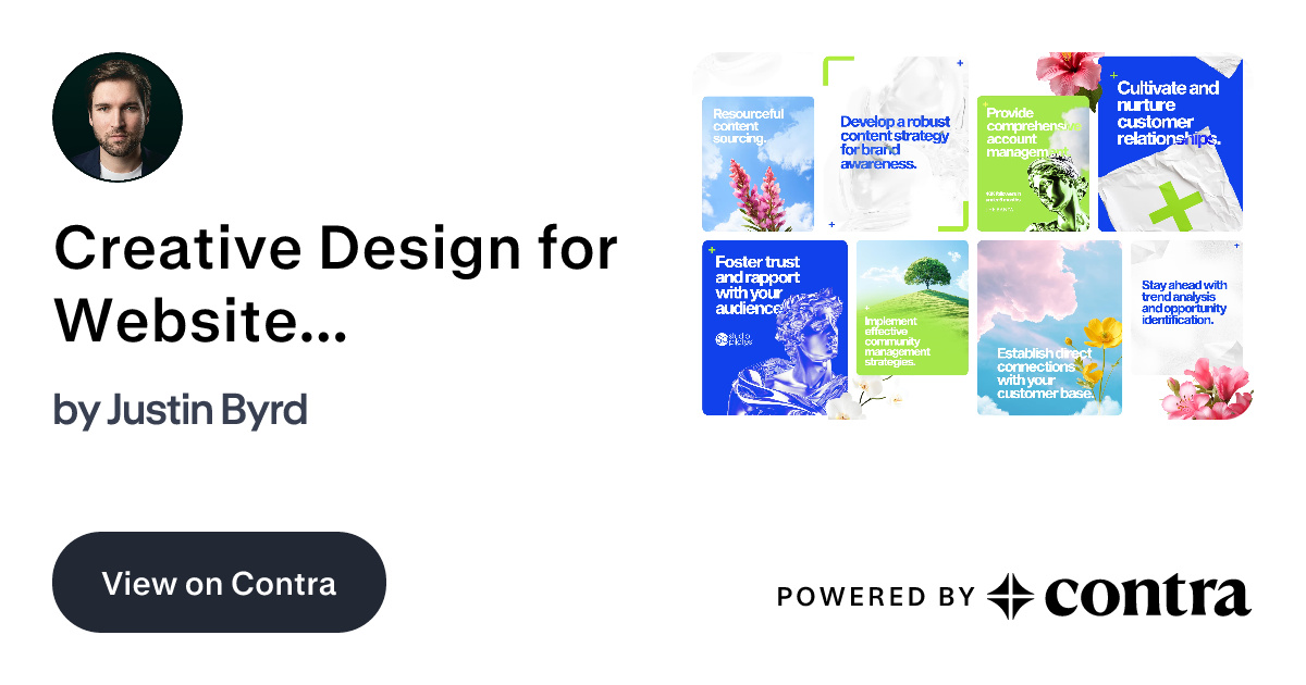 Creative Design for Website Scroll Section Enhancements by Justin Byrd