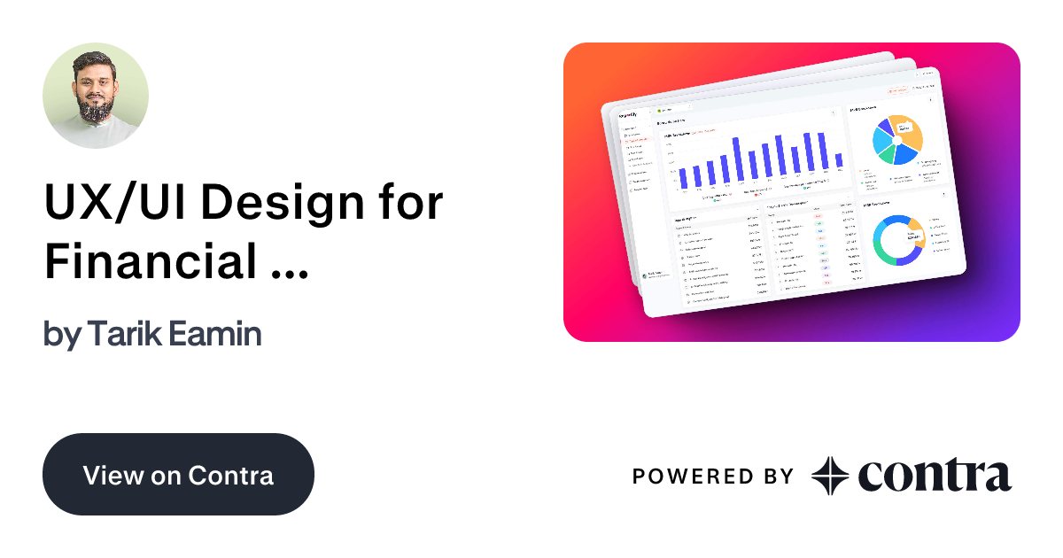 UX/UI Design for Financial Dashboard | Figma Expert by Tarik Eamin