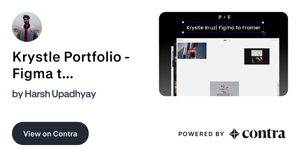 Krystle Portfolio - Figma to Framer by Harsh Upadhyay