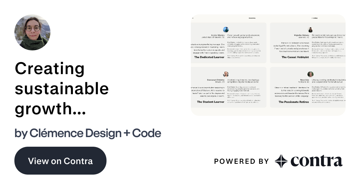 Creating sustainable growth redesigning a website by Clémence Design + Code