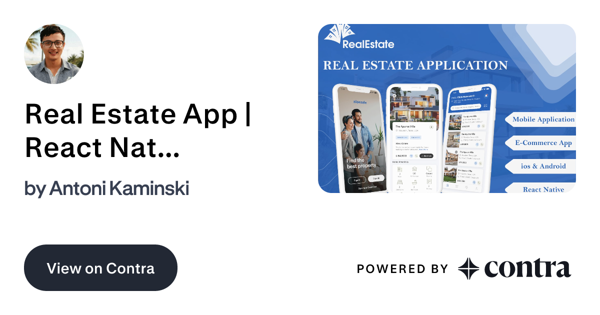 Real Estate App | React Native | MySQL | Node.js by Antoni Kaminski