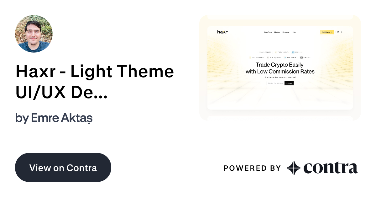 Haxr - Light Theme UI/UX Design by Emre Aktaş