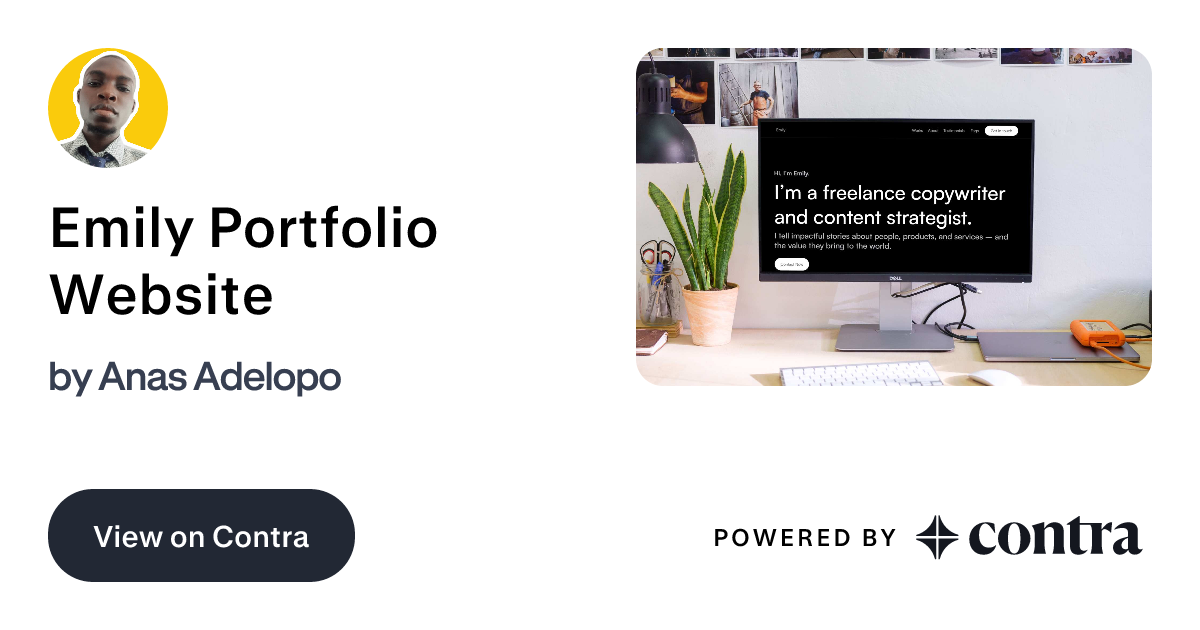 Emily Portfolio Website by Anas Adelopo