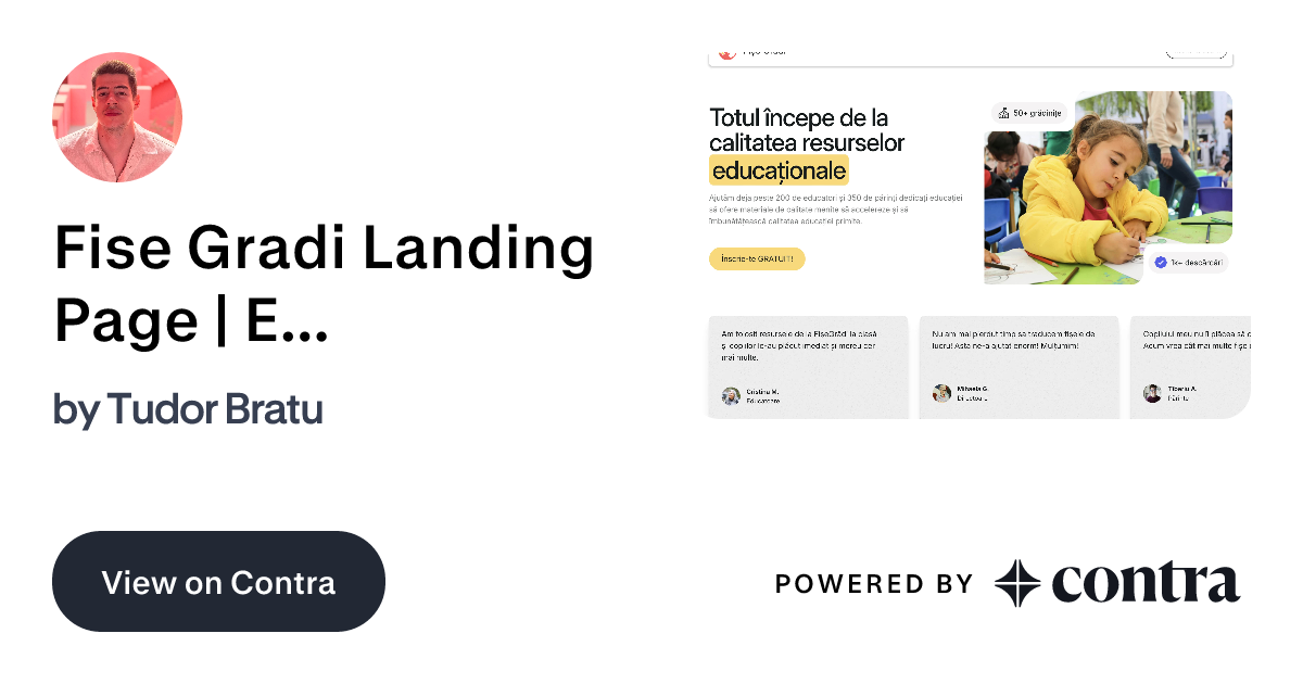Fise Gradi Landing Page | Education Start-up LP by Tudor Bratu