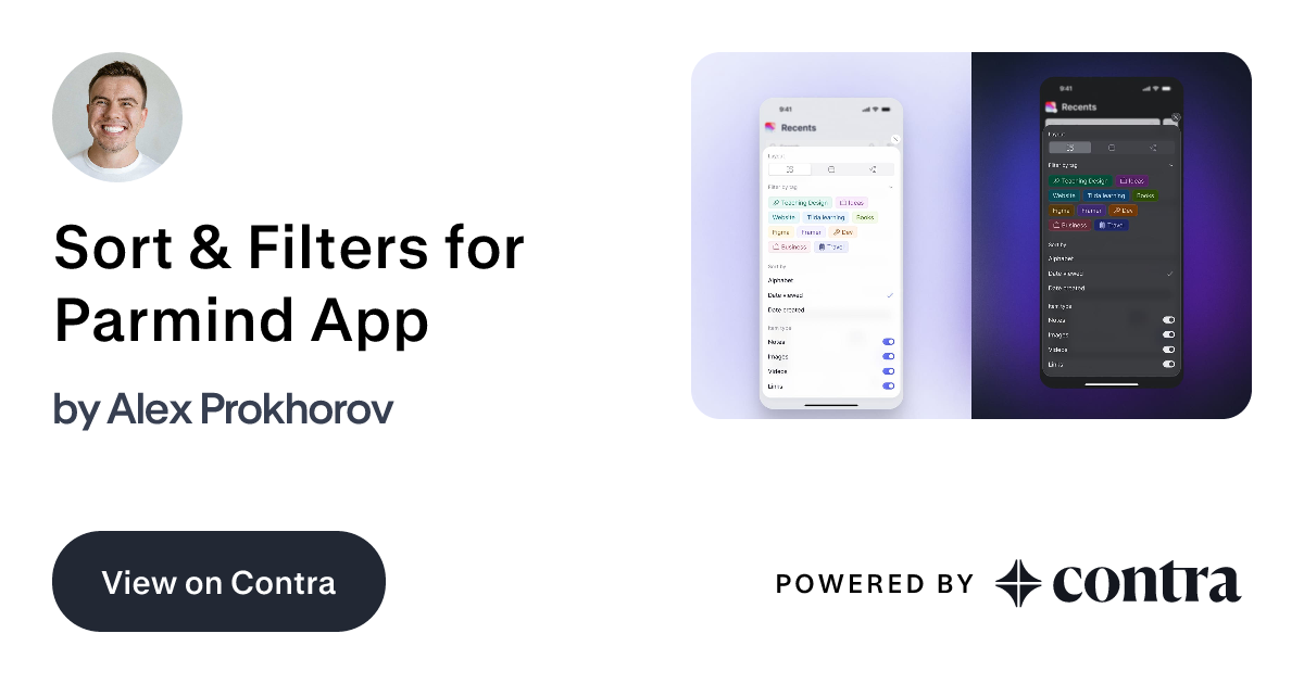 Sort & Filters for Parmind App by Alex Prokhorov