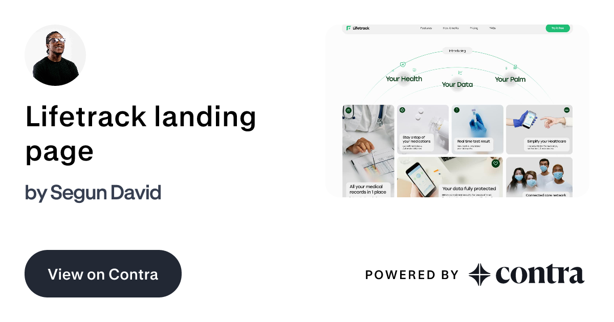 Lifetrack landing page by Segun David
