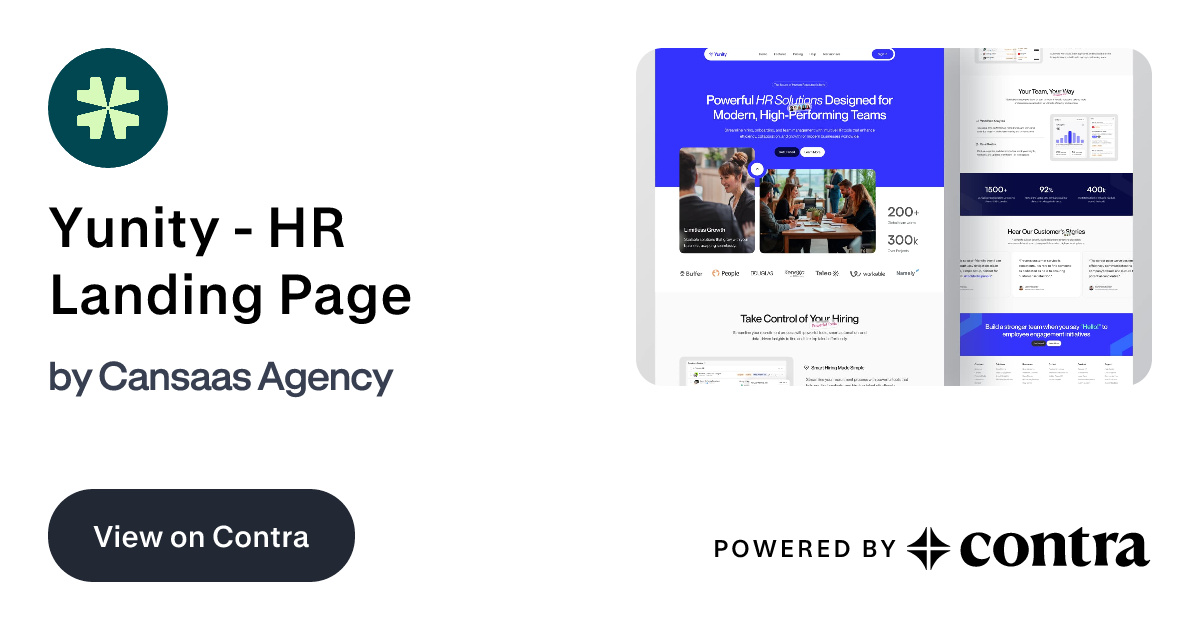 Yunity - HR ⏐ Landing Page by Cansaas Agency