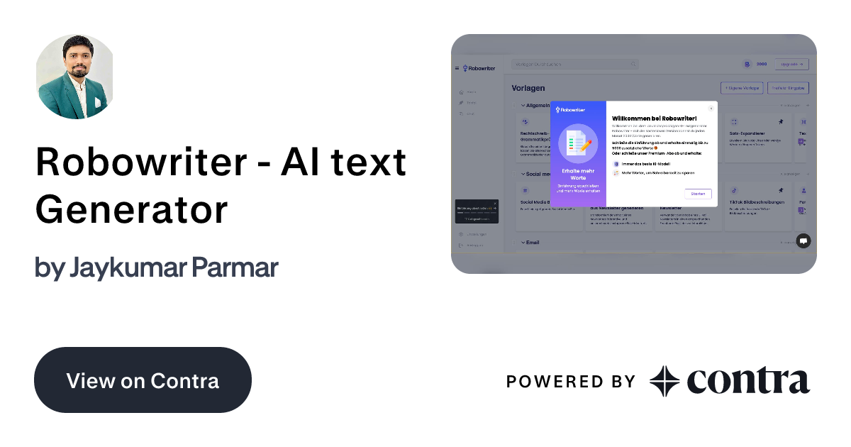 Robowriter - AI text Generator by Jaykumar Parmar