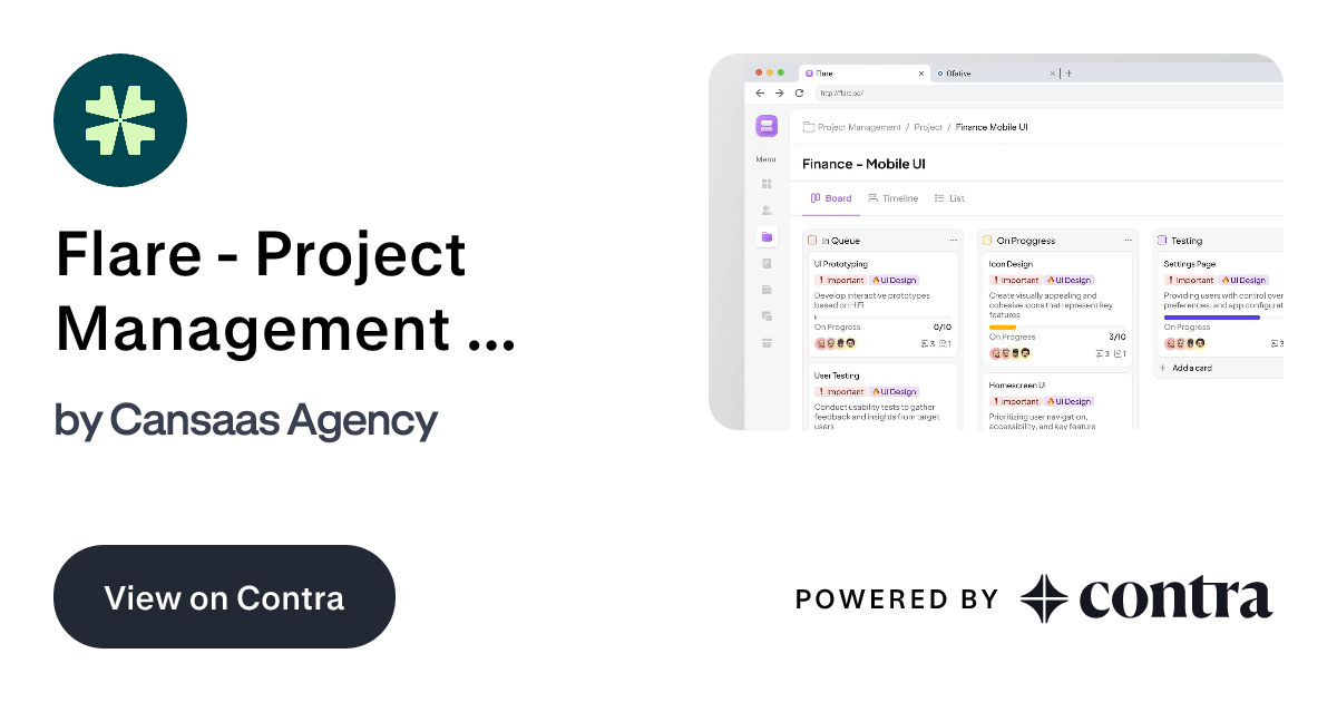 Flare - Project Management ⏐ Dashboard by Cansaas Agency