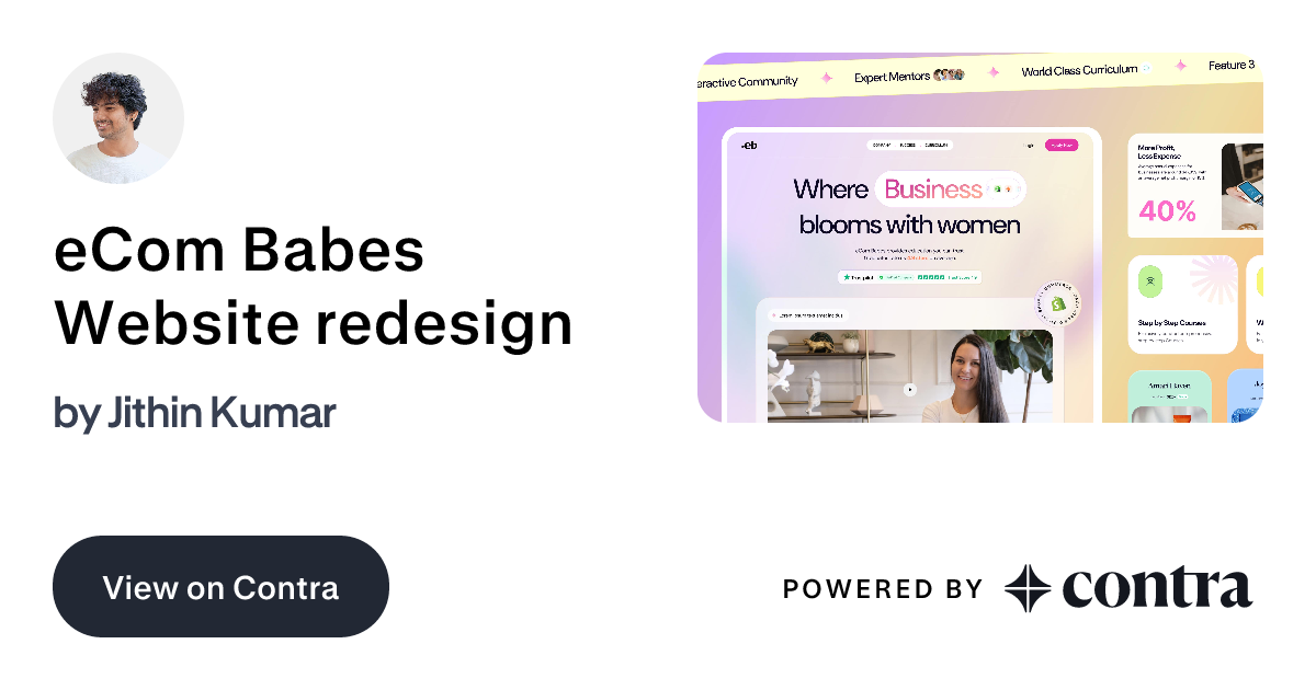 eCom Babes Website redesign by Jithin Kumar