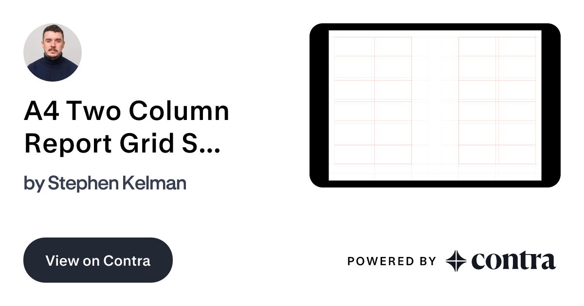 A4 Two Column Report Grid System for InDesign by Stephen Kelman