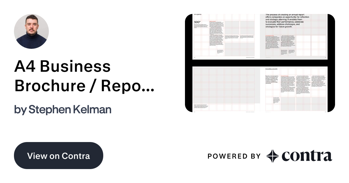 A4 Business Brochure / Report Grid System for InDesign by Stephen Kelman