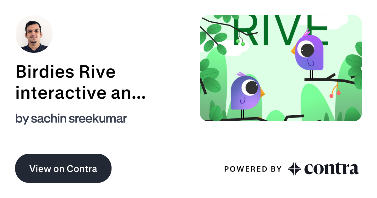 Birdies Rive interactive animation by sachin sreekumar