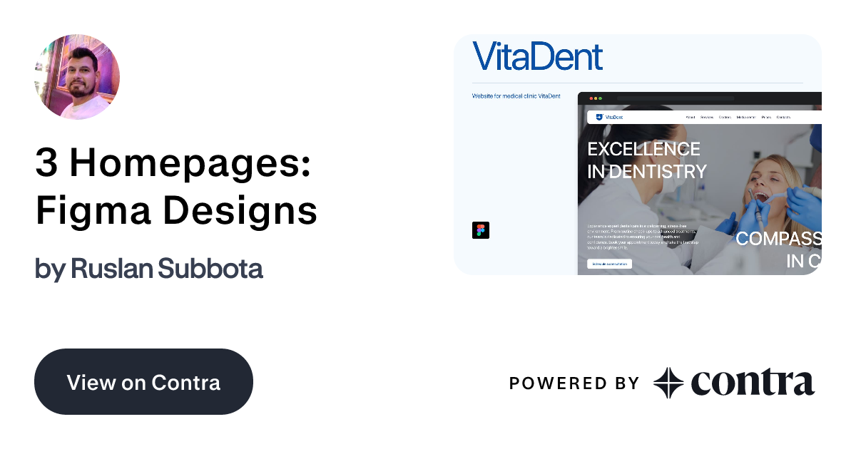 3 Homepages: Figma Designs by Ruslan Subbota