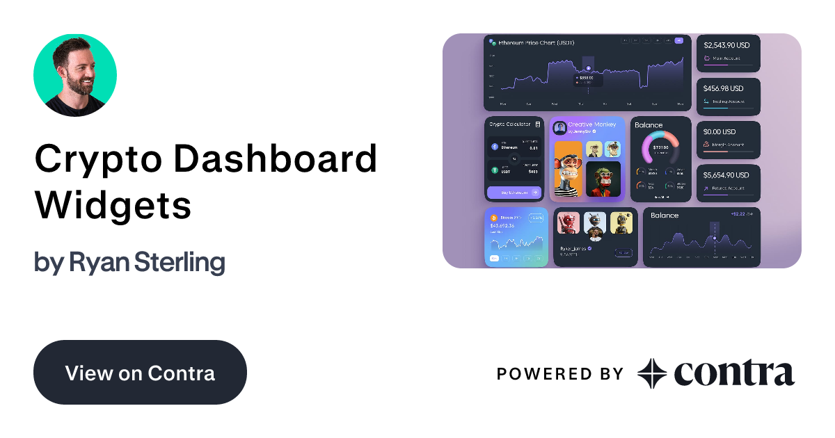 Crypto Dashboard Widgets by Ryan Sterling