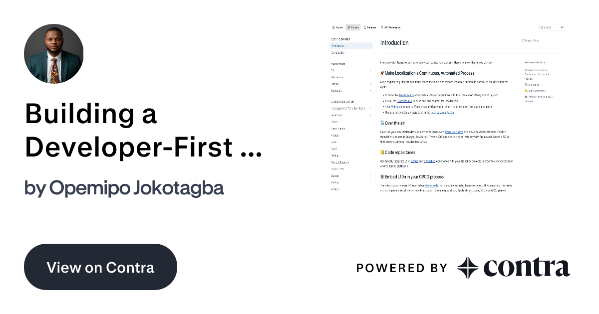 Building a Developer-First Localization Experience by Opemipo Jokotagba