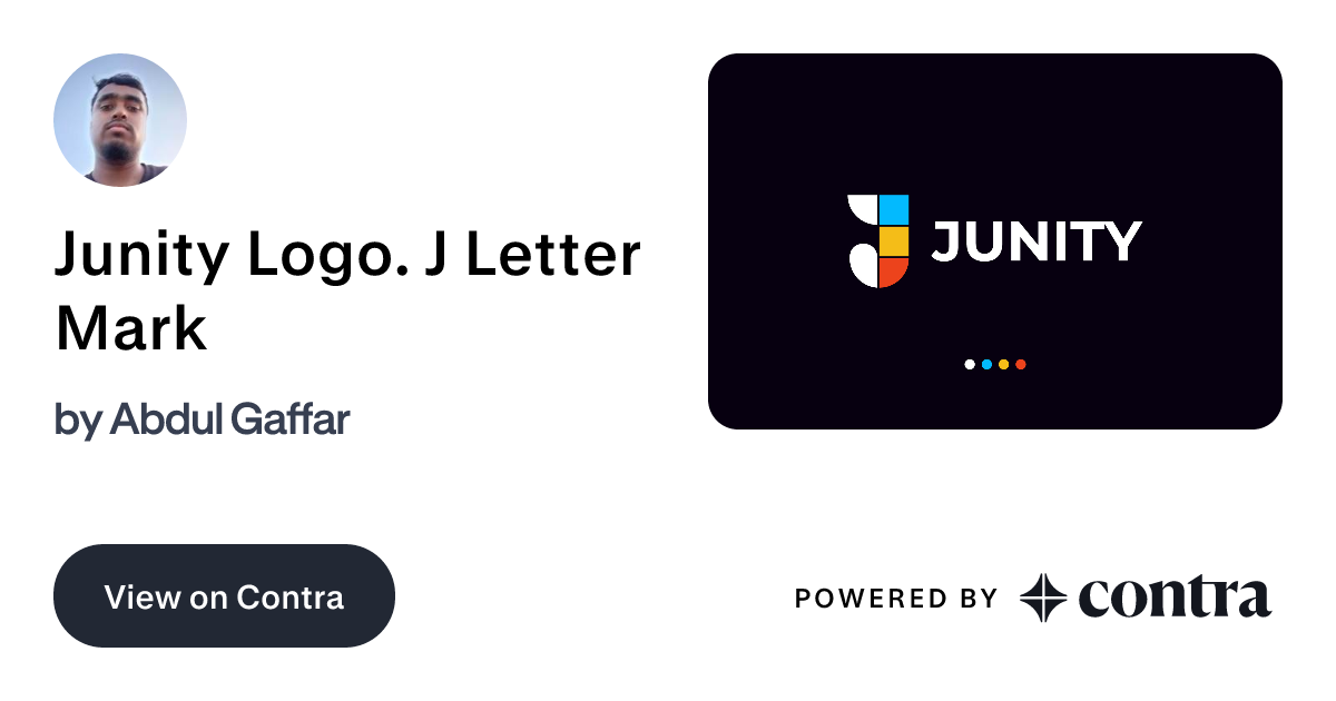 Junity Logo. J Letter Mark by Abdul Gaffar