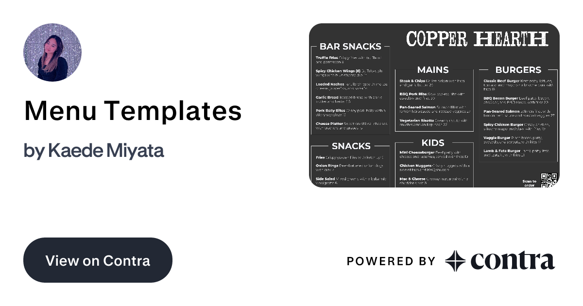 Menu Templates by Kaede Miyata