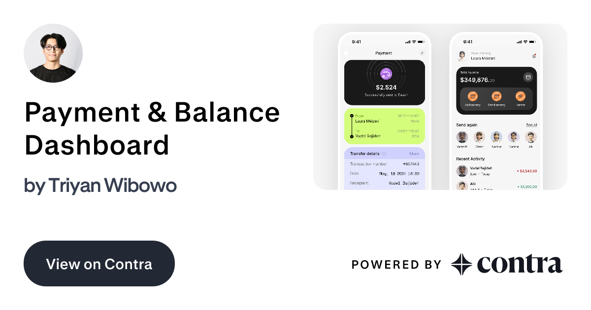 Payment & Balance Dashboard by Triyan Wibowo