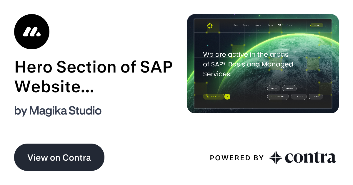 Hero Section of SAP Website Design by Triyan Wibowo