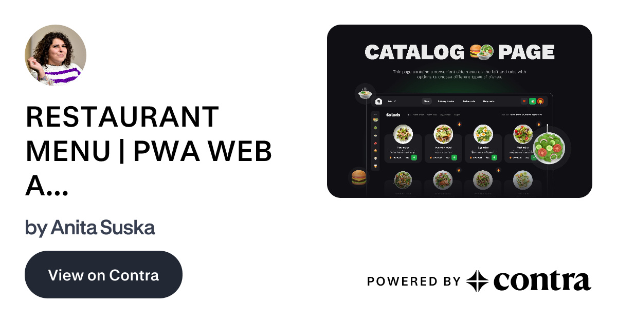 RESTAURANT MENU | PWA WEB APP | CREATIVE SaaS PLATFORM by Anita Suska