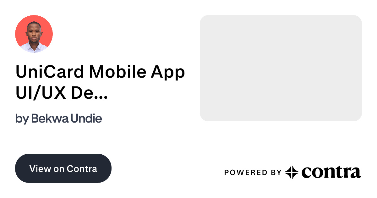 UniCard Mobile App UI/UX Design by Bekwa Undie