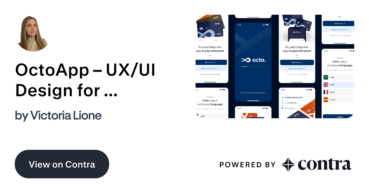 OctoApp – UX/UI Design for Digital Banking Mobile App by Victoria Lione