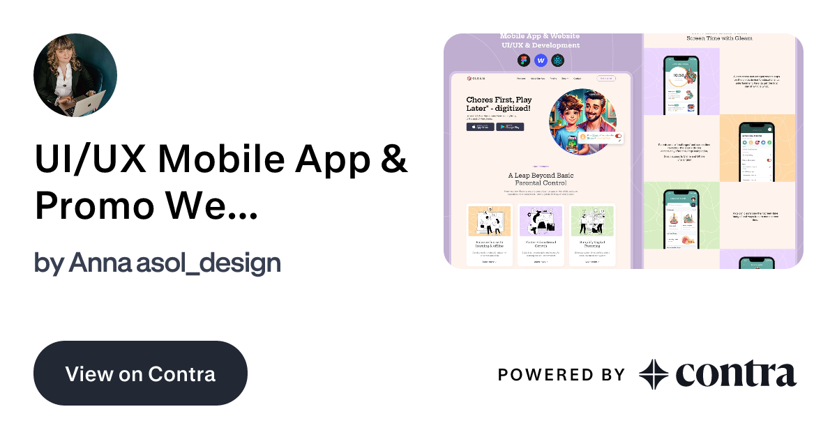 UI/UX Mobile App & Promo Website for Parental Control, Kids App by Anna ...