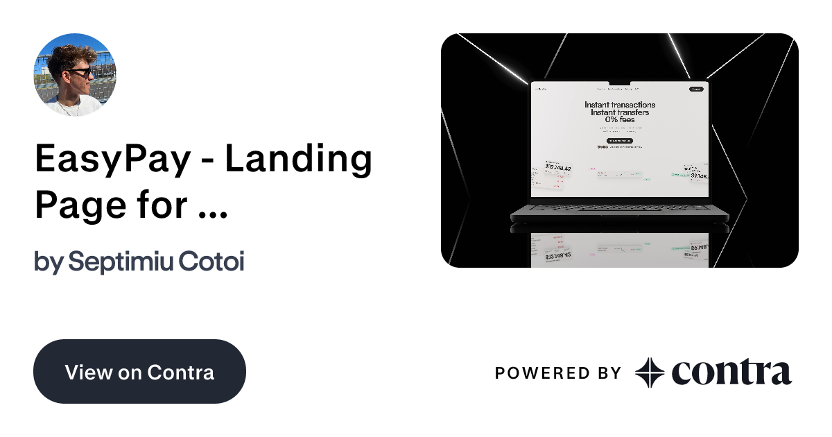 EasyPay - Landing Page for mobile banking by Septimiu Cotoi